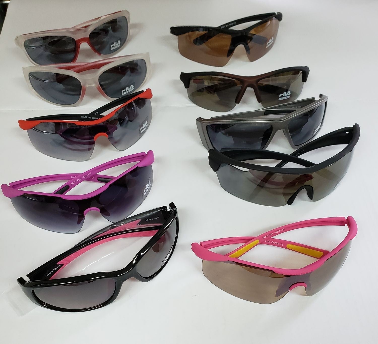 NEW Lot of 10 Fila Assorted Black /Red /Pink AUTHENTIC SUNGLASSES