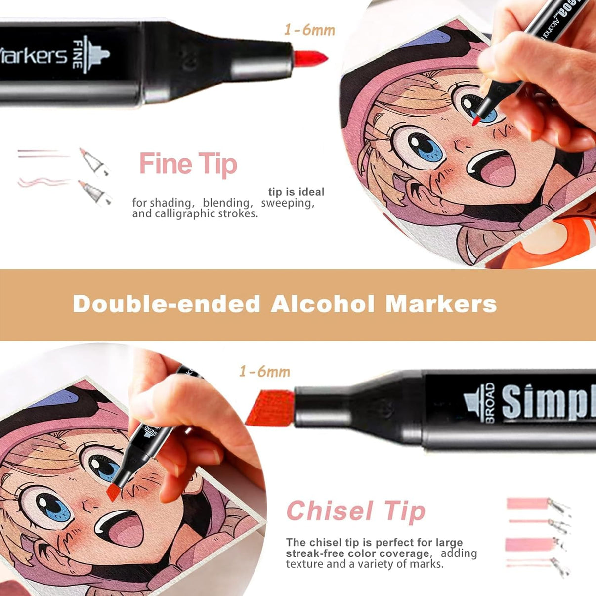 80 Alcohol Markers, Artist Graphic Markers Dual Tip Art Markers for Dr